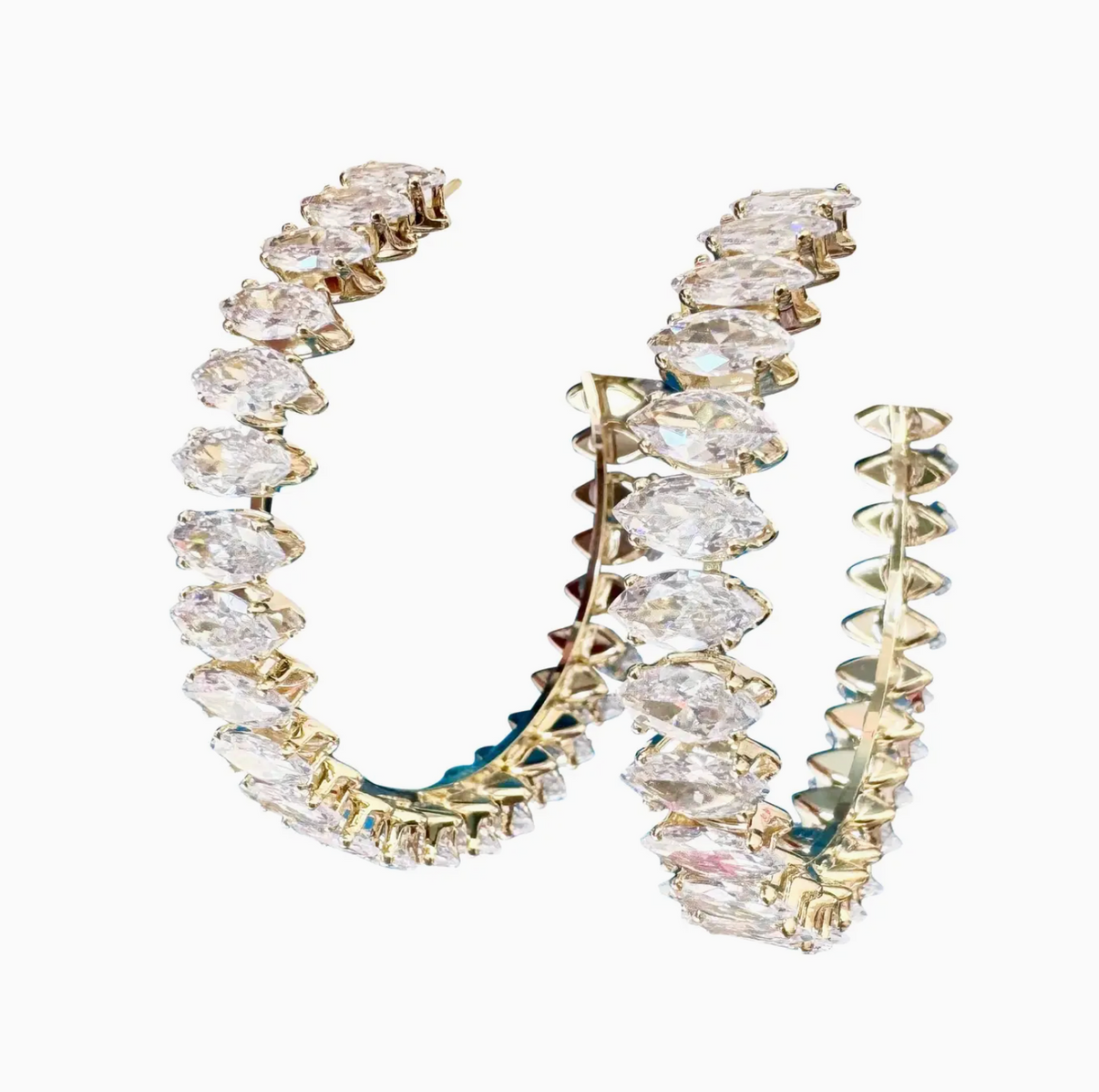 Gemelli Conner Hoop in CZ Gold – Amor